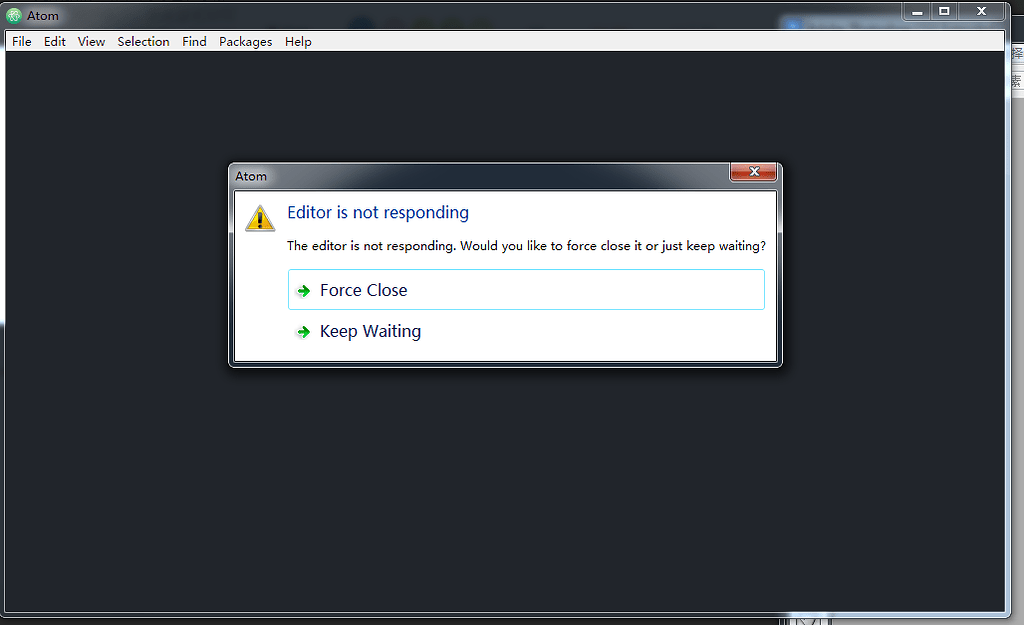 打开报错editor is not responding 怎么解决？？ - 求助 - Atom 中文社区